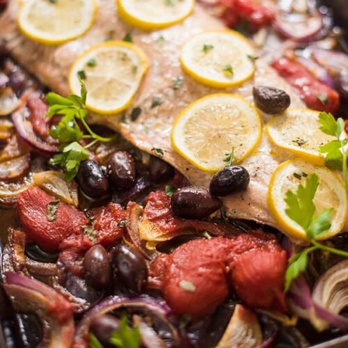 Sheet Pan Salmon with Tomatoes and Olives - The Lemon Bowl®