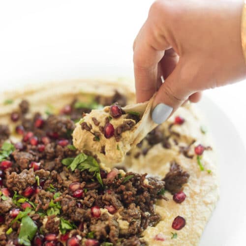 Warm Hummus with Ground Lamb and Pomegranate - The Lemon Bowl®
