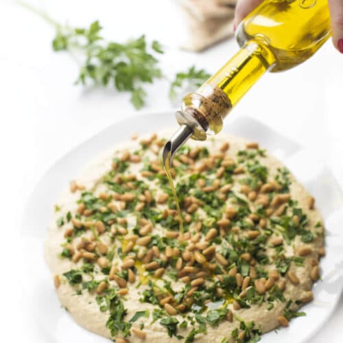 Homemade Lebanese Hummus with Pine Nuts - The Lemon Bowl®