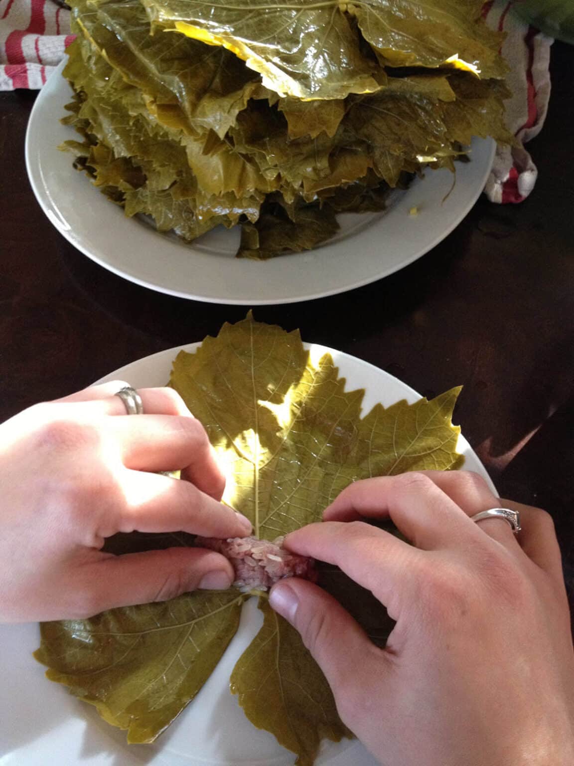Lebanese Meat Stuffed Grape Leaves (Warak Arish) - The Lemon Bowl®