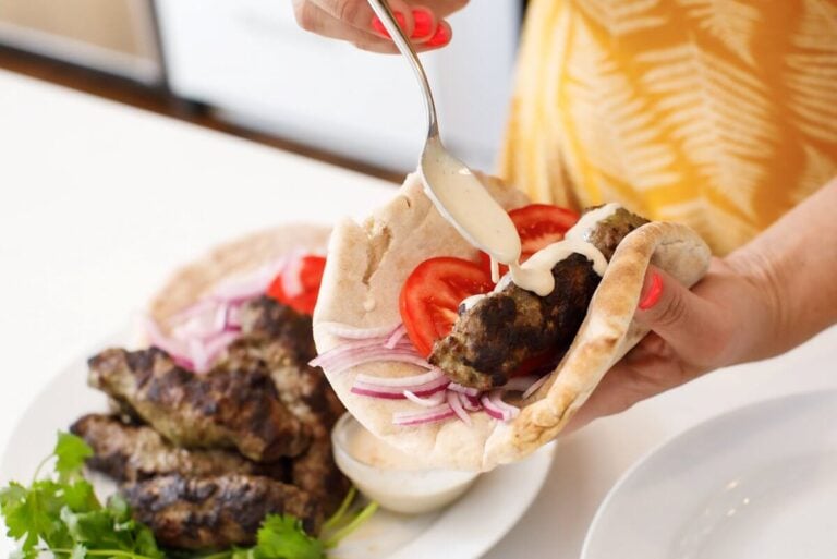 Lebanese Kafta Kebabs with Tahini Sauce - The Lemon Bowl®
