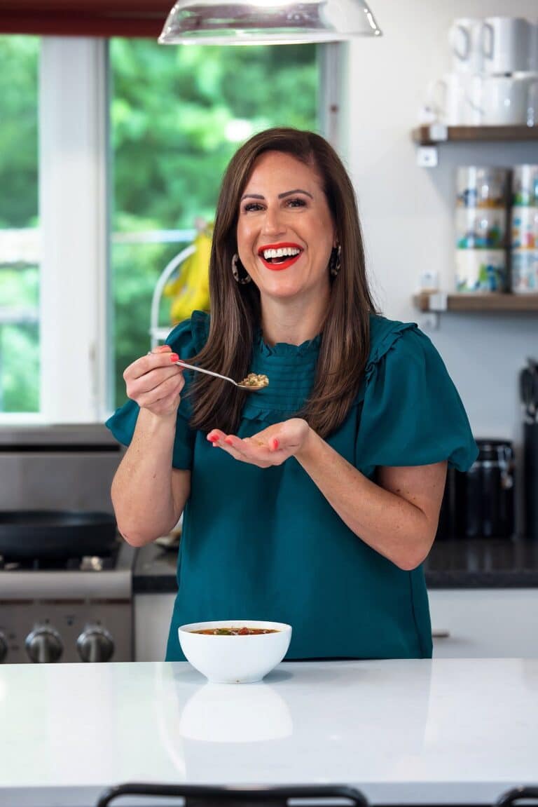 Stuffed Pepper Soup with Beef and Rice - The Lemon Bowl®