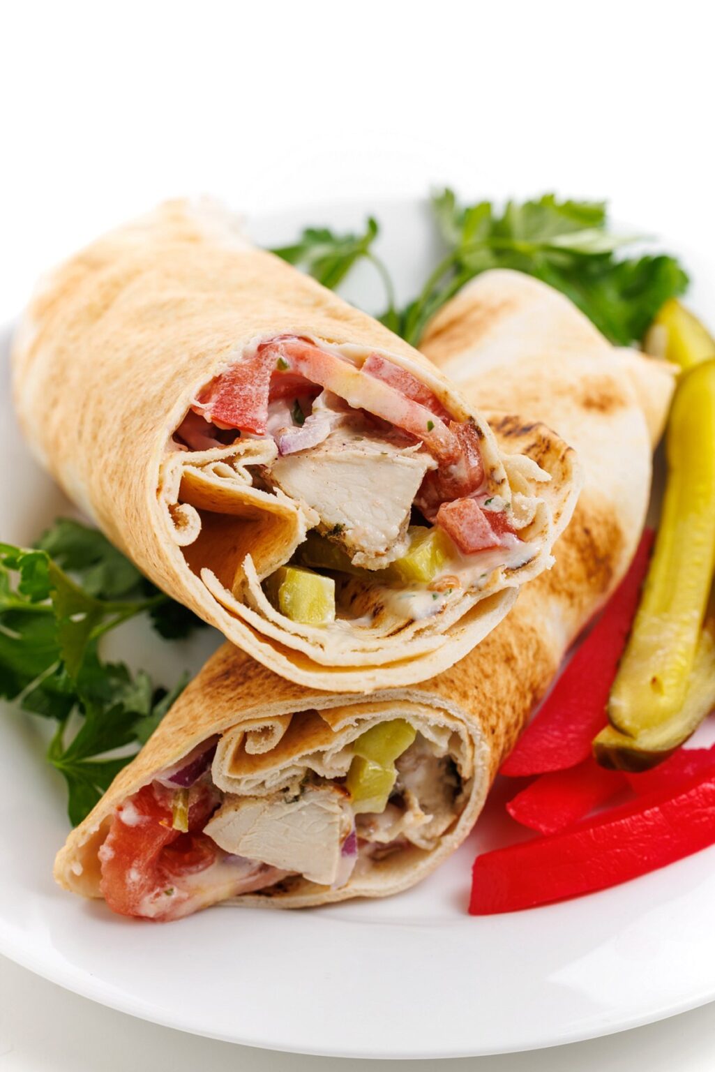 Chicken Shawarma Pita with Tahini Garlic Sauce - The Lemon Bowl®