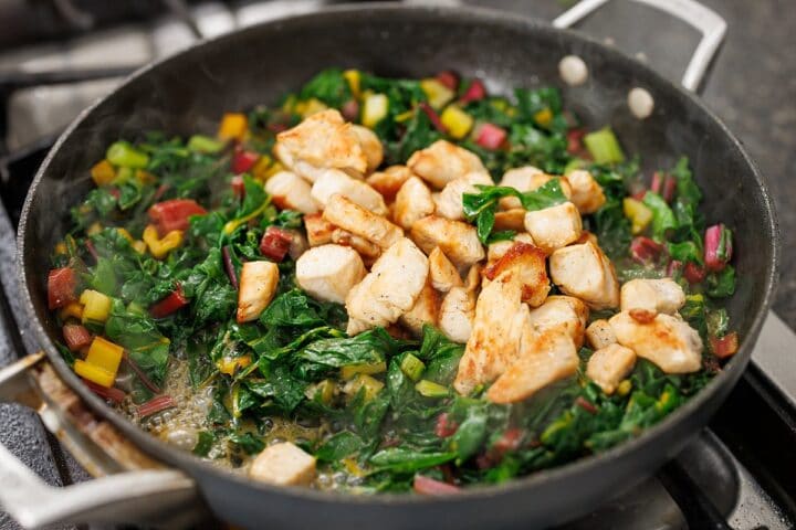 Pesto Chicken Pasta with Swiss Chard - The Lemon Bowl®