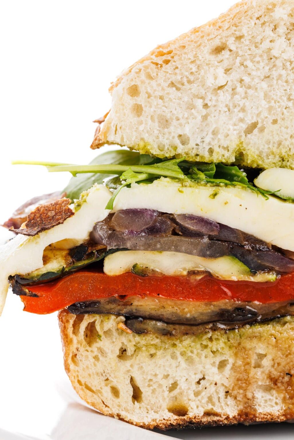 Grilled Vegetable Sandwich with Pesto and Mozzarella - The Lemon Bowl