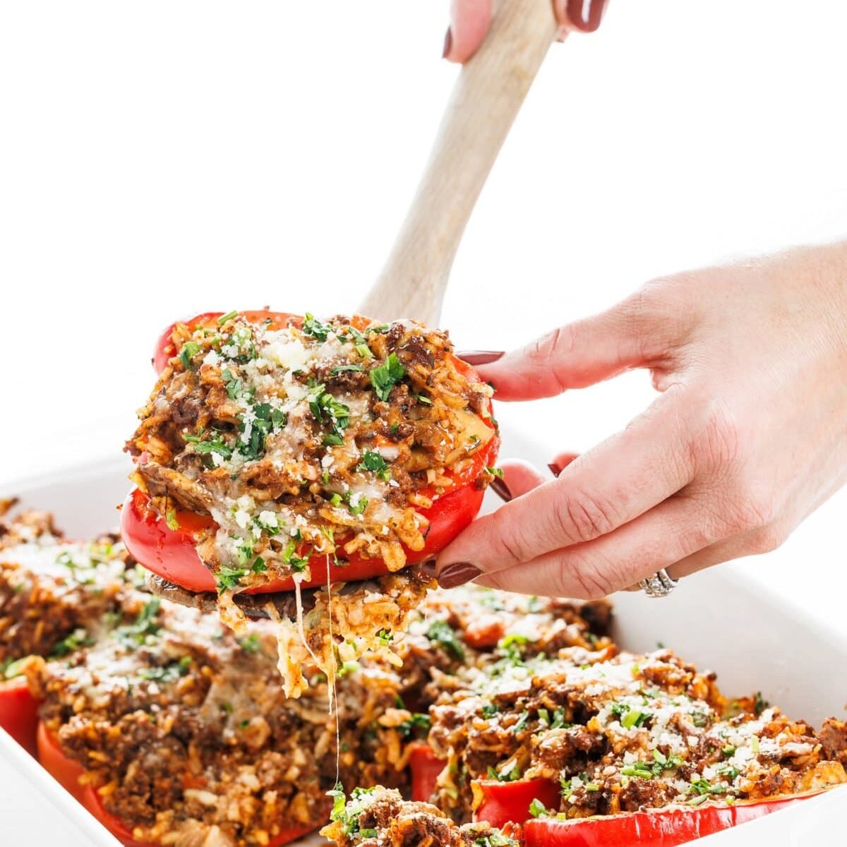 Bison and Mushroom Stuffed Peppers - The Lemon Bowl®