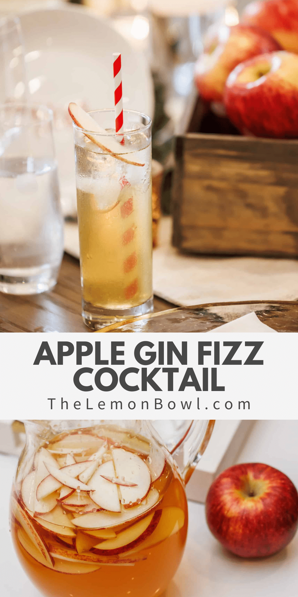 Apple Gin Fizz Cocktail - The Lemon Bowl