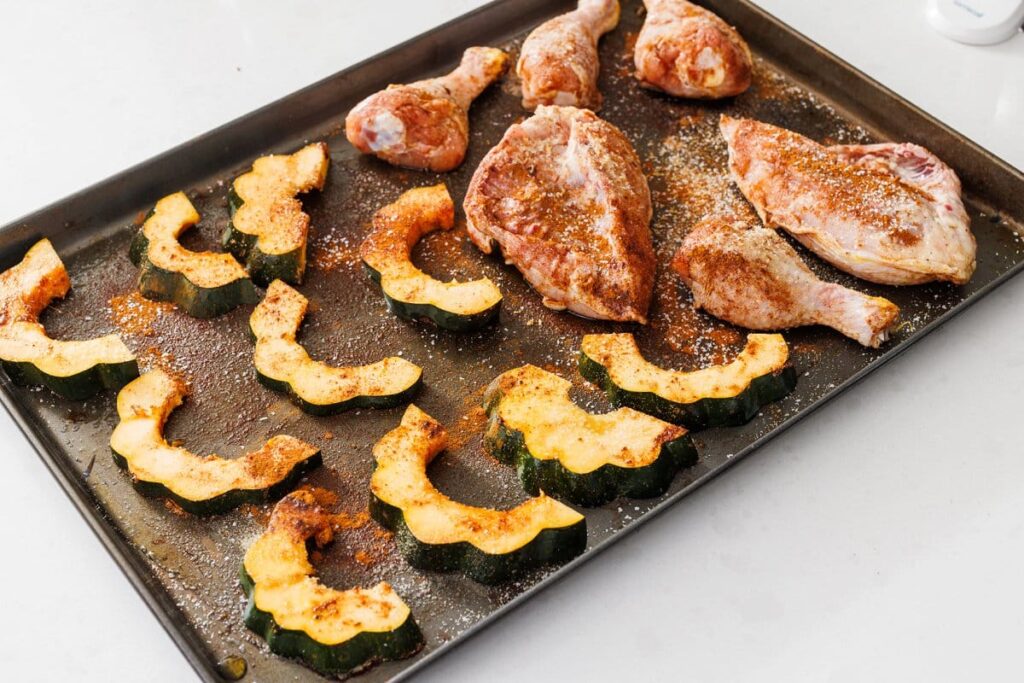 Chicken and Acorn Squash Sheet Pan Dinner - The Lemon Bowl®