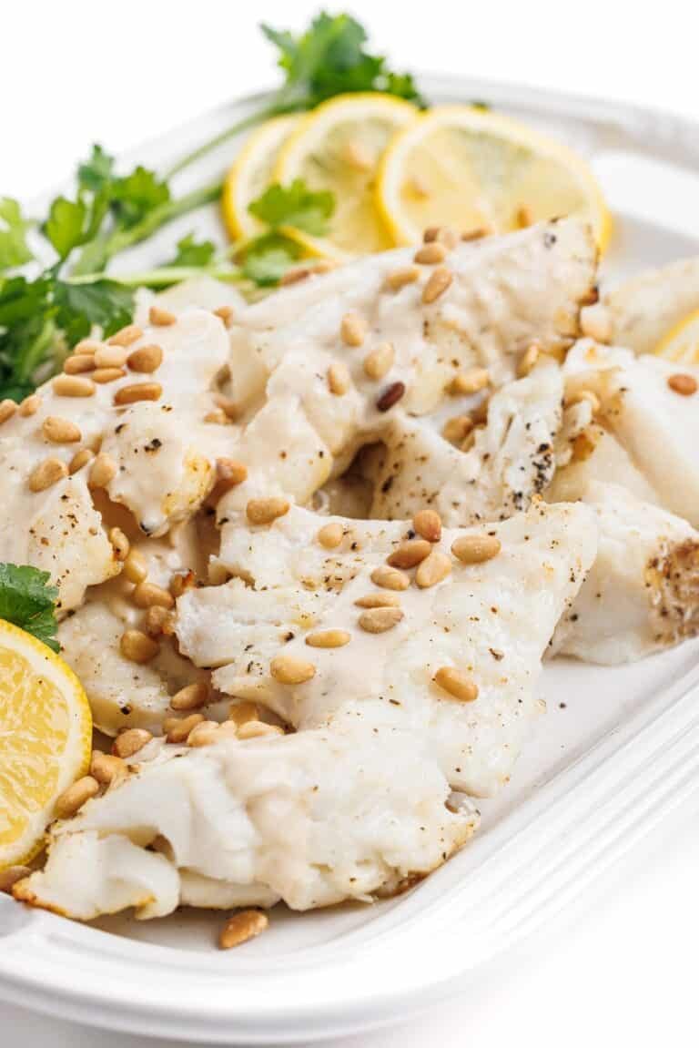 Grilled White Fish with Tahini Lemon Sauce - The Lemon Bowl
