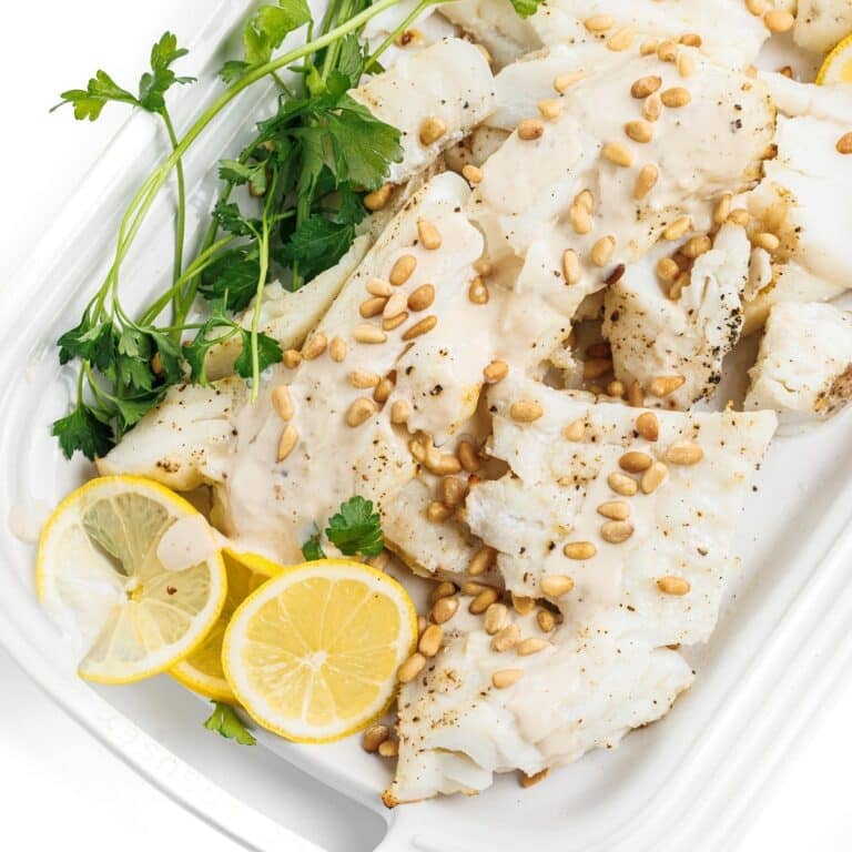 Grilled White Fish with Tahini Lemon Sauce - The Lemon Bowl
