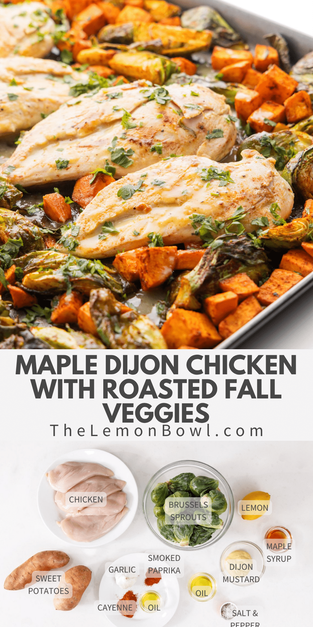 Maple Dijon Roasted Chicken with Fall Veggies (Easy One Pan Dinner ...